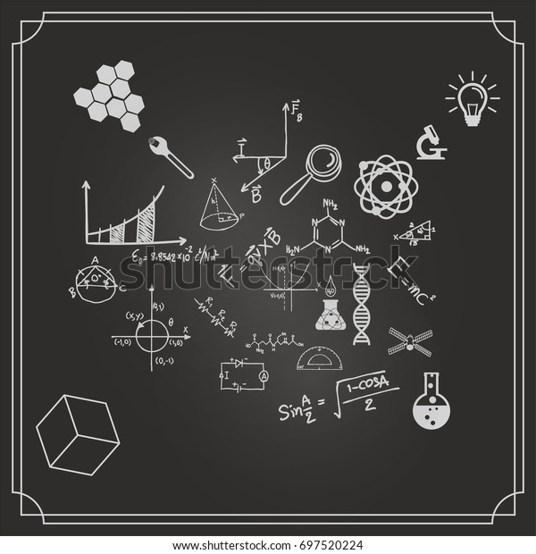 Science Blackboard Math Real Physical Equations Stock Vector (Royalty ...
