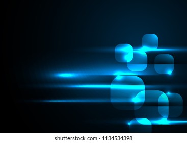Science Blue Background Geometric Shapes Vector Stock Vector (Royalty ...
