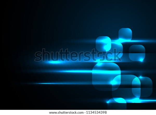 Science Blue Background Geometric Shapes Vector Stock Vector (Royalty ...