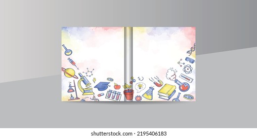 Science Book Cover Back School Stock Vector (Royalty Free) 2195406183 ...