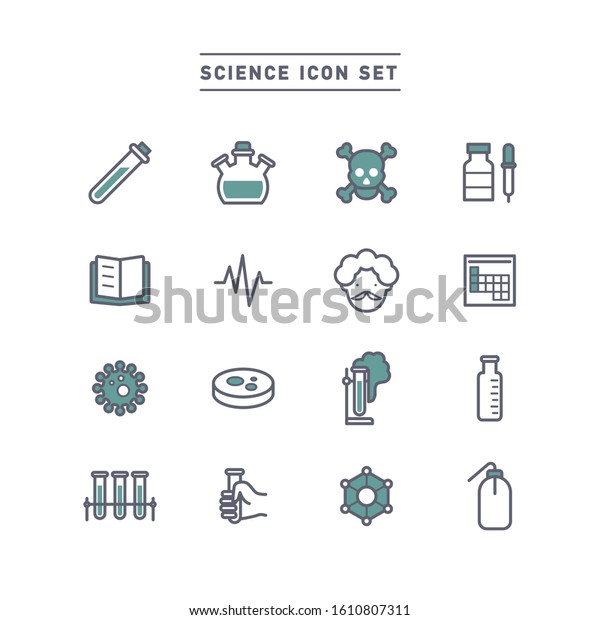 Science Chemistry Icon Set Stock Vector (Royalty Free) 1610807311 ...
