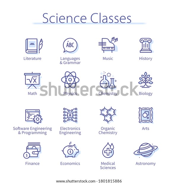 Science Classes University Education Concept Grammar Stock Vector ...