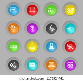 Science Colored Plastic Round Buttons Web: vector de stock (libre de ...