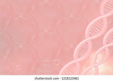 Science Concept Pink Dna Background Space Stock Vector (Royalty Free ...