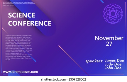 Science Conference Invitation Design Template Flyer Stock Vector ...