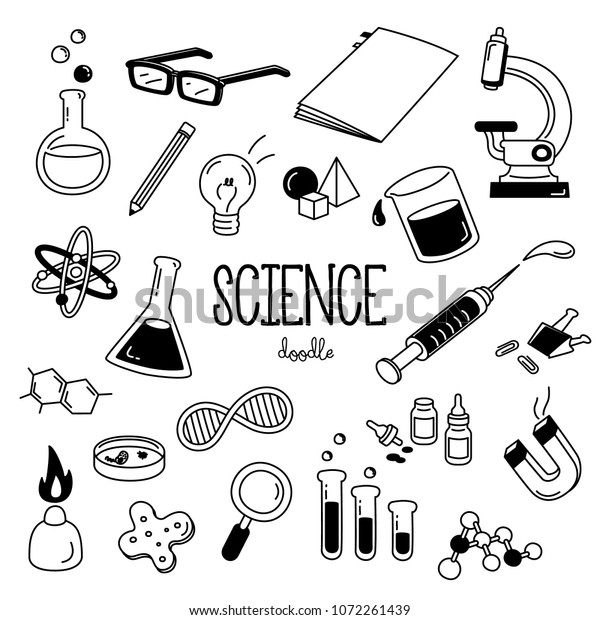 Science Doodle Hand Drawing Styles Science Stock Vector (Royalty Free ...