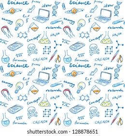 Science Doodles Seamless Background Stock Vector (Royalty Free ...