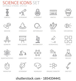 Science Editable Stroke Icons Set Your Stock Vector (Royalty Free ...