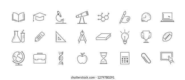 Science Education Vector Icon Set On Stock Vector (Royalty Free ...