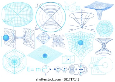Science Elements Symbols Schemes Physics Chemistry Stock Vector ...