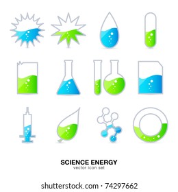 Science Energy Vector Icon Set Stock Vector (Royalty Free) 74297662 ...