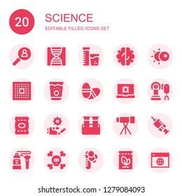 Science Icon Set Collection 20 Filled Stock Vector (Royalty Free ...