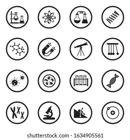 Science Icons Black Flat Design Circle Stock Vector (Royalty Free ...
