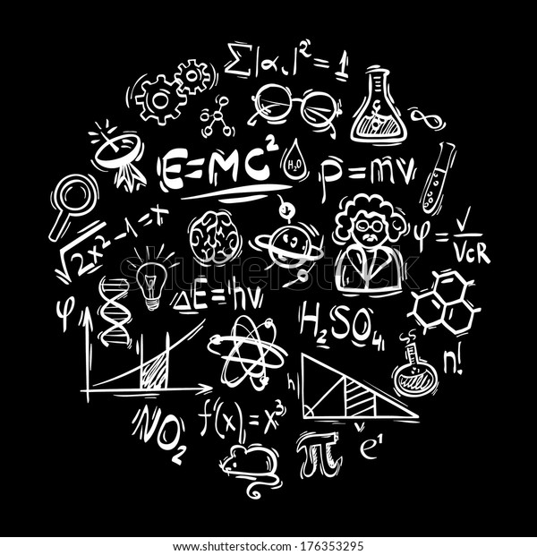 Science Icons Doodle Drawing Stock Vector (Royalty Free) 176353295 ...