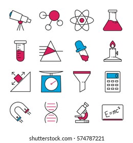 Science Icons Set Stock Vector (Royalty Free) 574787221 | Shutterstock