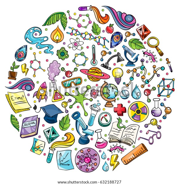 Science Illustration Molecules Bacteria Circle Texture Stock Vector ...