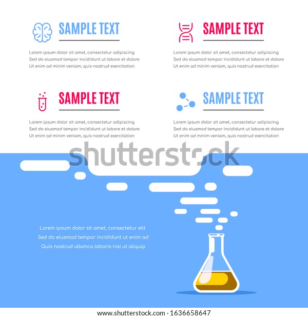 Science Infographic Template Glass Flask 4 Stock Vector (Royalty Free ...