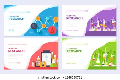 Science Information Cards Set Laboratory Template Stock Vector (Royalty ...