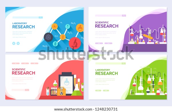 Science Information Cards Set Laboratory Template Stock Vector (Royalty ...