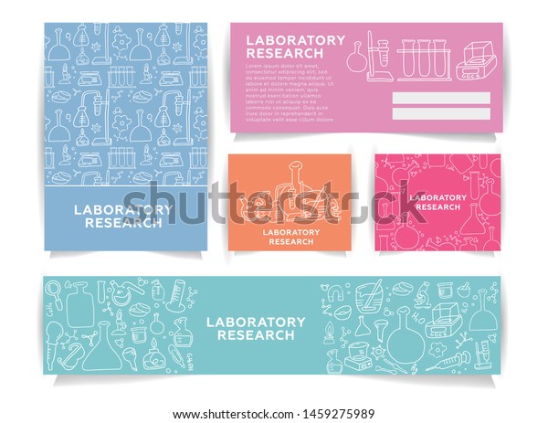 Science Information Cards Set Laboratory Template: เวกเตอร์สต็อก (ปลอด ...