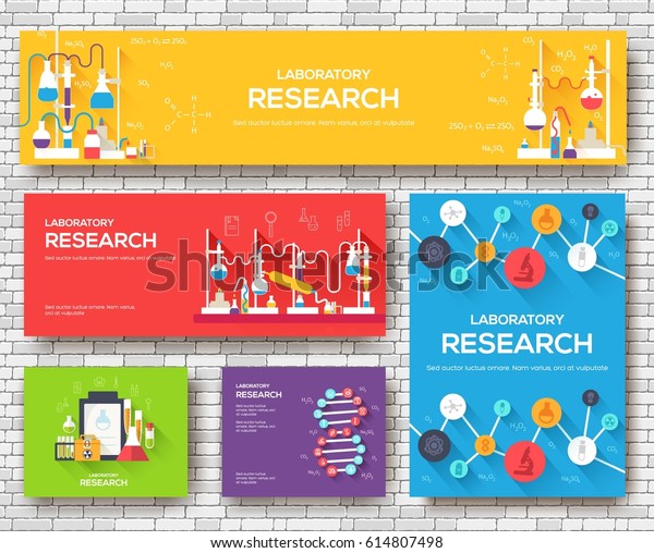 Science Information Cards Set Laboratory Template : image vectorielle ...