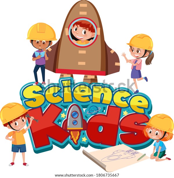 Science Kids Logo Kids Wearing Engineer Stock Vector (Royalty Free ...