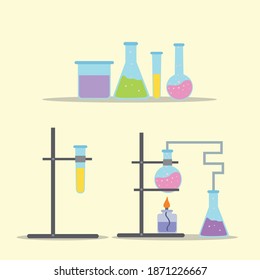 Science Lab Beakers Cartoon Vector Design Stock Vector (Royalty Free ...