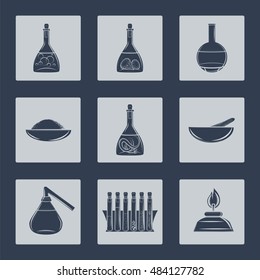 Science Lab Equipment Icons Set Vector Stock Vector (Royalty Free ...