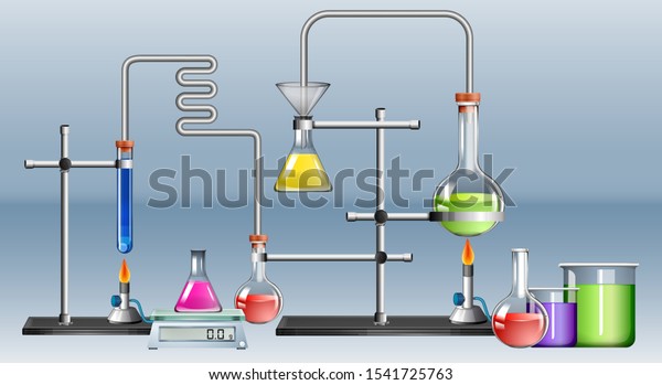Science Lab Many Equipments Illustration Stock Vector (Royalty Free ...