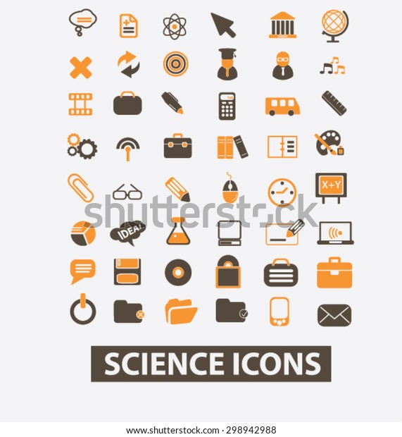 Science Lab Scientist Isolated Signs Icons Stock Vector (Royalty Free ...
