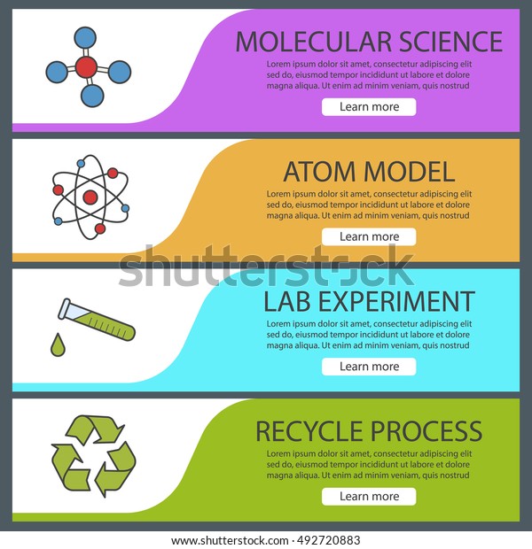 Science Laboratory Banner Templates Set Easy Stock Vector (Royalty Free ...