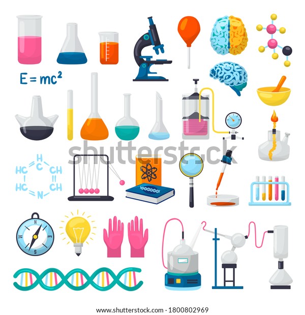 Science Laboratory Equipment Icons Set Vector Stock Vector (Royalty ...