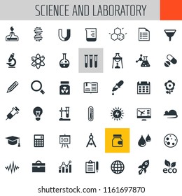 Science Laboratory Icon Set Stock Vector (Royalty Free) 496728733