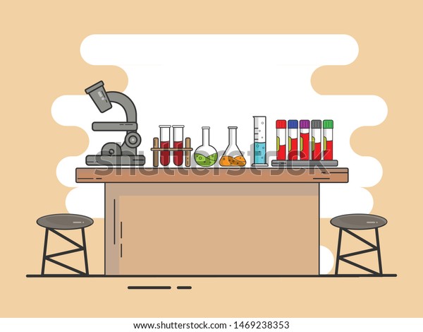 Science Laboratory Room Backgroundvector Illustration 库存矢量图（免版税 ...