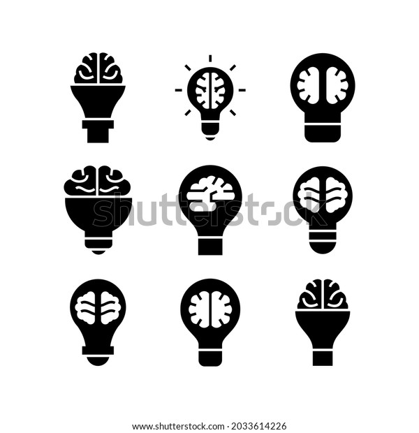 Science Lamp Brain Icon Logo Isolated Stock Vector (Royalty Free ...