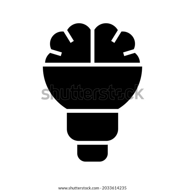 Science Lamp Brain Icon Logo Isolated Stock Vector (Royalty Free ...
