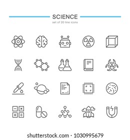 Science Line Icons Stock Vector (Royalty Free) 1030995679 | Shutterstock