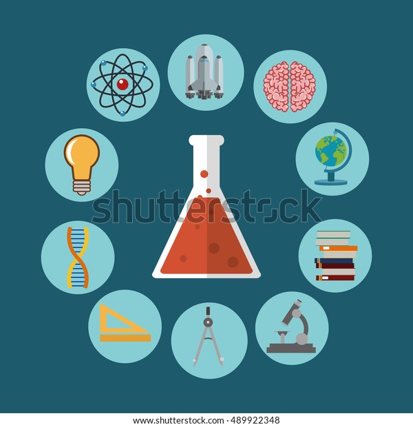 Science Related Icons Image Stock Vector (Royalty Free) 489922348
