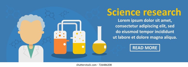 Science Research Banner Horizontal Concept Flat Stock Vector (Royalty ...