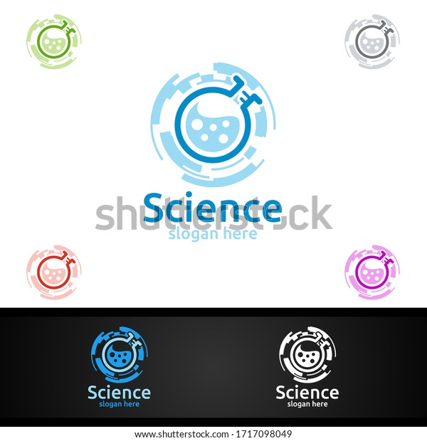 Science Research Lab Logo Microbiology Biotechnology Stock Vector ...