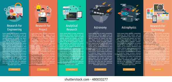 Science Research Vertical Banner Concept Stock Vector (Royalty Free ...