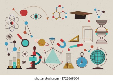Science Signs Background Colorful Vector Illustration Stock Vector ...