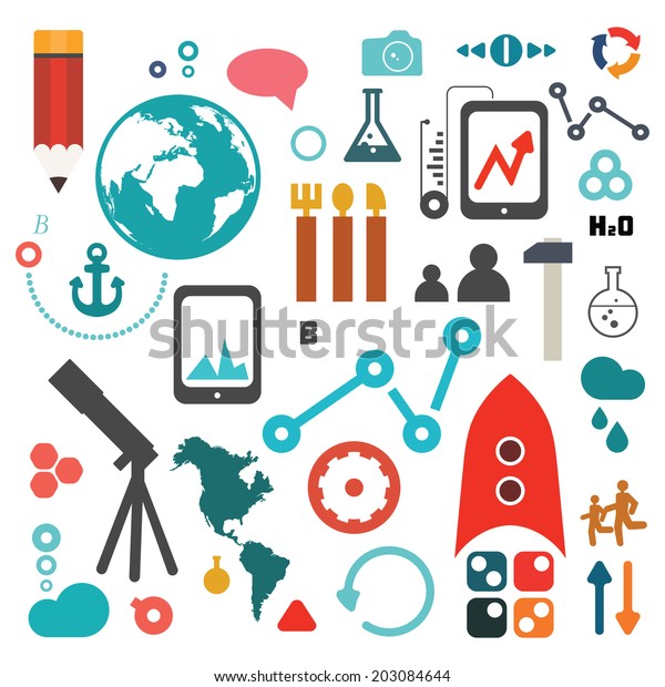 Science Social Media Icon Set Vector Stock Vector (Royalty Free) 203084644