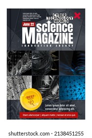Science Technology Cover Magazine Layout Illustration Stock Vector ...