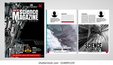 Science Technology Cover Magazine Layout Illustration Stock Vector ...