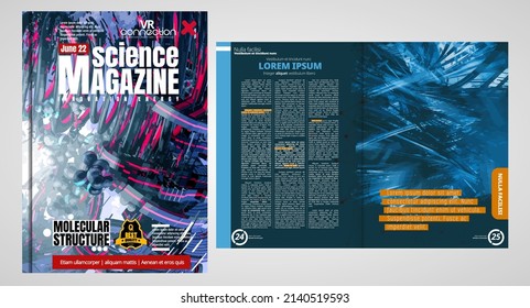 Science Technology Cover Magazine Layout Illustration Stock Vector ...