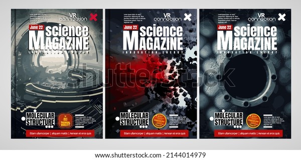 Science Technology Cover Magazine Layout Illustration Stock Vector ...