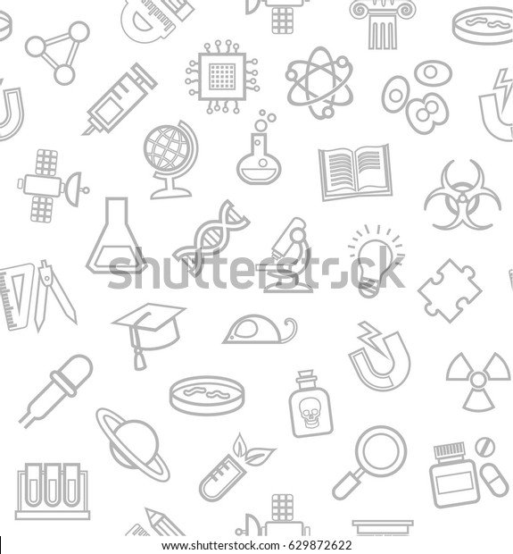 Science White Background Contour Icons Monochrome Stock Vector (Royalty ...