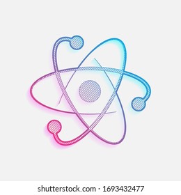 símbolo científico de átomo, logotipo, icono: vector de stock (libre de ...