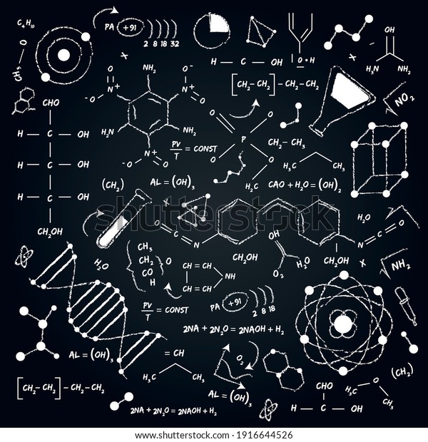 Scientific Chemistry Formulas Vector Chalkboard Illustrations Stock ...